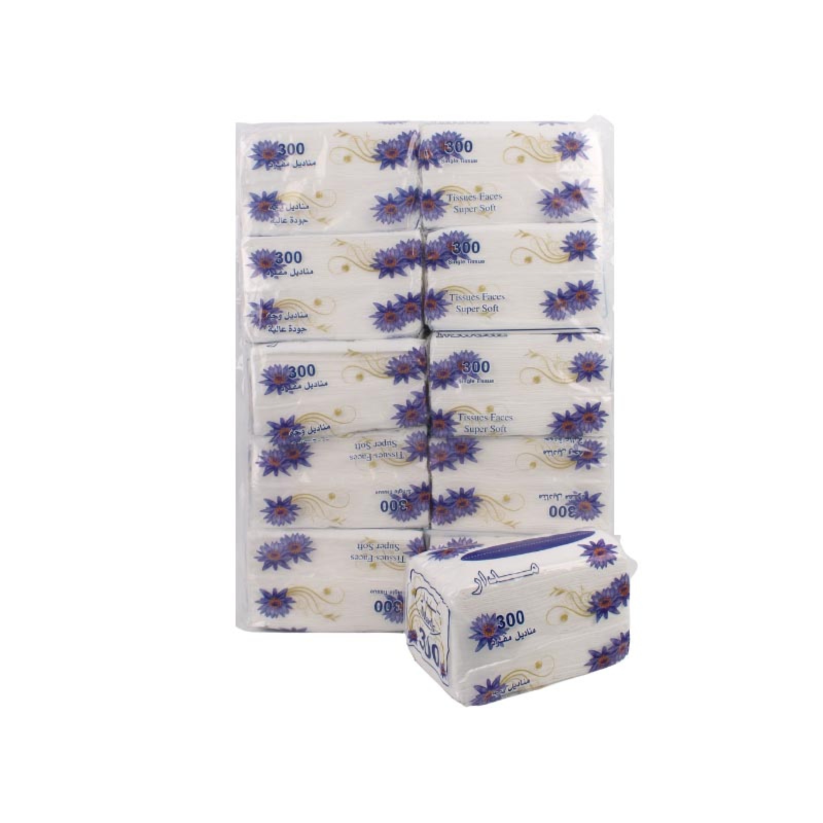 Bundle of Madar Facial Tissues 300 Single Jumbo Sheets × 10 Packs